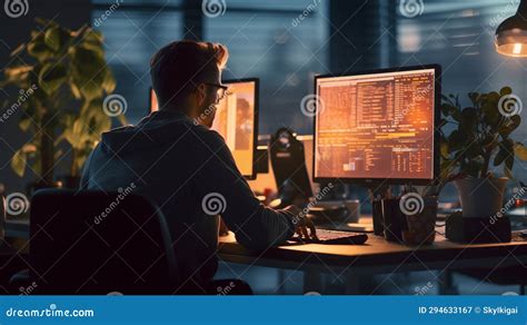 Candid Male Programmer Deeply Engrossed In His Work Showcasing Passion And Focus In The World