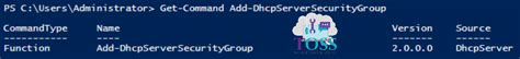 add dhcpserversecuritygroup powershell toss