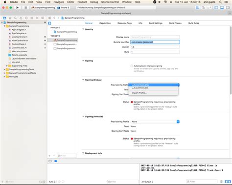 ios how to set provisioning profile manually in xcode8 stack overflow