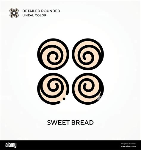 Sweet Bread Detailed Rounded Lineal Color Modern Vector Illustration Concepts Easy To Edit And