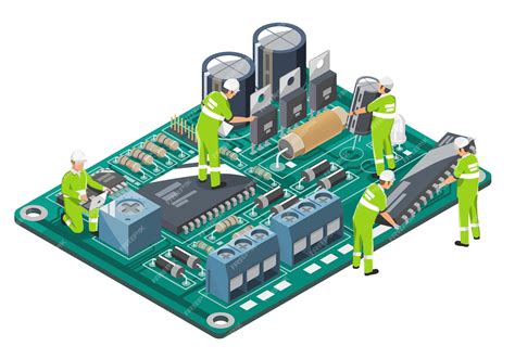 Premium Vector Electronic Manufacturing Design Components Circuit Board Engineering Coordinate