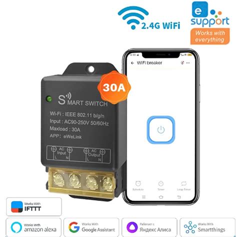 30a smart wifi relay module compatible with ewelink control and