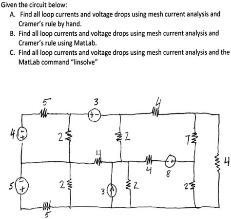 Solved Given The Circuit Below A Find All Loop Currents And Voltage