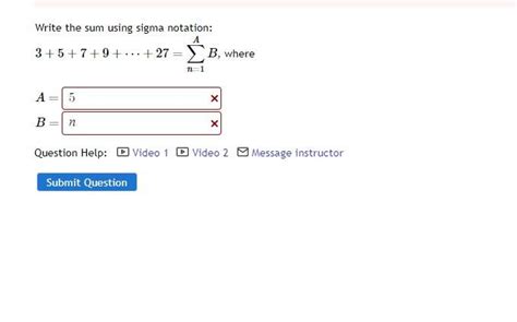 solved write the sum using sigma notation