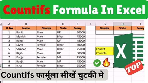 Excel Countifs Tutorial In Hindi How To Use Countifs In Excel Step By