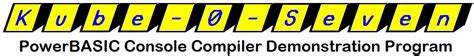 Kube 0 Seven Powerbasic Console Compiler Demo Program