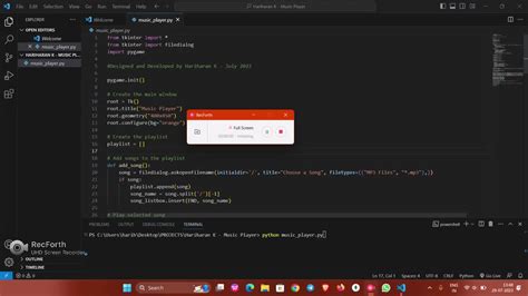 Hariharan K On Linkedin Codeclause Codeclauseinternship Musicplayer