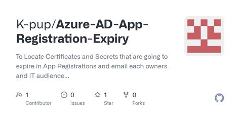 Github K Pupazure Ad App Registration Expiry To Locate Certificates And Secrets That Are