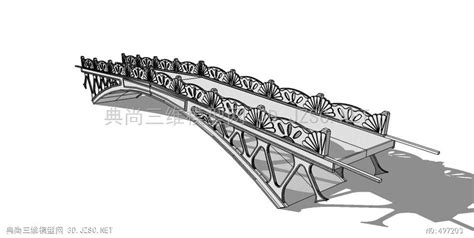 现代异形风格桥梁 8su模型 景观桥su模型