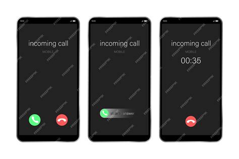 Premium Vector Mockup Incoming Call Smartphone Interface Vector