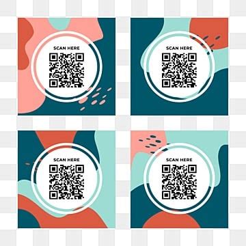 Qr Code Illustration Vector PNG Images Qr Code Element Set With Modern Pattern Colorful