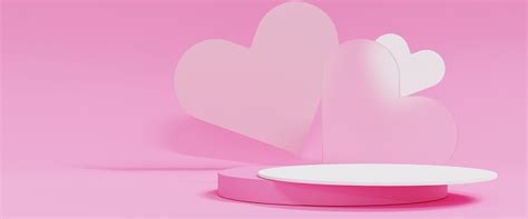 파스텔 핑크와 흰색 배경제품용 플랫폼 무대 쇼 화장품 프로모션 디스플레이3d 렌더링 삽화에 대한 받침대 발렌타인 최소 장면 3차원 형태에 대한 스톡 사진 및 기타 이미지