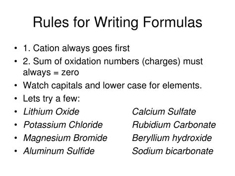 PPT Writing Formulas Naming Compounds PowerPoint Presentation ID