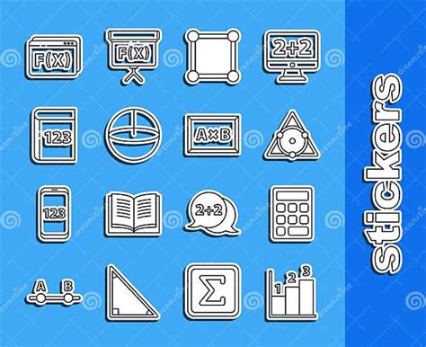 Set Line Graph Schedule Chart Diagram Triangle Math Chalkboard