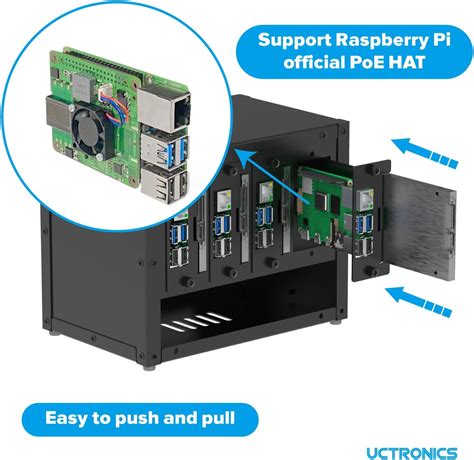 Buy Uctronics Upgraded Complete Enclosure For Raspberry Pi Cluster With 4 Removable Mounting