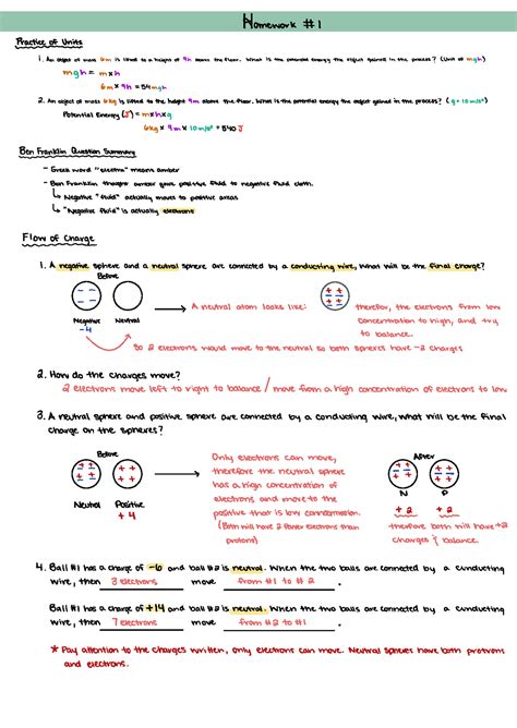 HW Homework For Physics Romework I Practiceotunits I Studocu