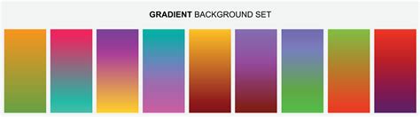 Gradient Set Collection Of Colorful Smooth Gradient Background For Graphic Design Vector