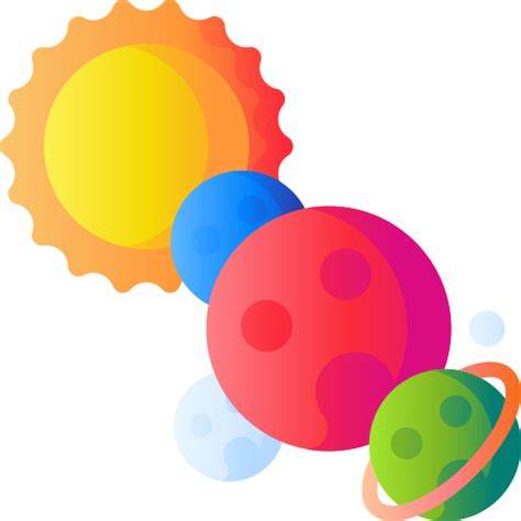 Solar System 3d Basic Gradient Icon