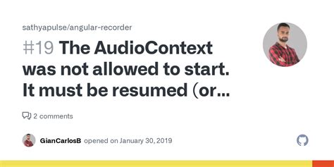 the audiocontext was not allowed to start it must be resumed or created after a user gesture