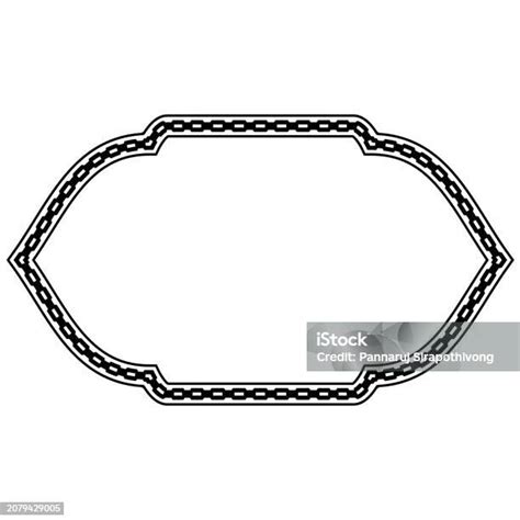 직사각형 빈티지 프레임 체인 링크 체인 라운드 프레임 체인 디자인 질감 장식 빈티지 프레임 실루엣 블랙 장식용 라벨 프레임 배너