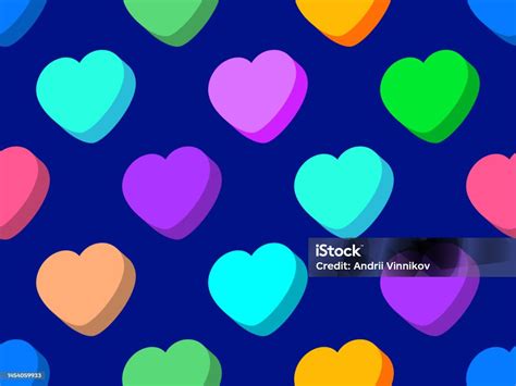 3d 하트 원활한 패턴 해피 발렌타인 데이 인사말 카드 포장지 홍보 용품 및 초대장을 위한 등대칭 하트가 있는 배경 벡터 일러스트레이션 2월에 대한 스톡 벡터 아트 및 기타