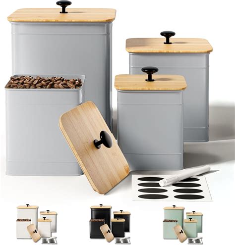 Kitchen Canisters For Countertop Set Of 4 With Customizable