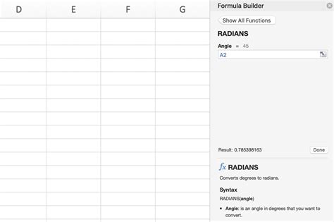 How To Convert Angles From Degrees To Radians In Excel