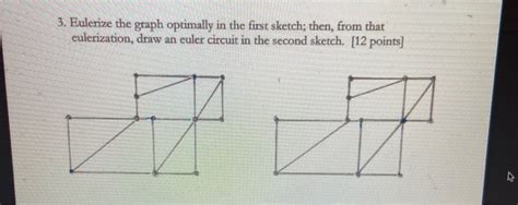 Solved 3 Eulerize The Graph Optimally In The First Sketch Chegg Com