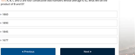 101 a b c and d are rour consecutive odd numbers whose average is 42