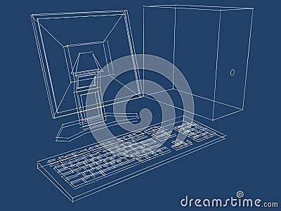 Computer Plans Blueprint Royalty Free Stock Images Image