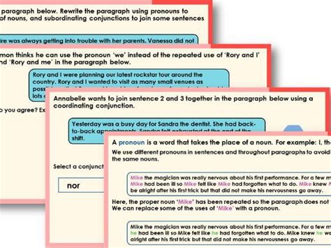 Year 4 Using Pronouns And Conjunctions In Paragraphs Teaching Powerpoint Teaching Resources