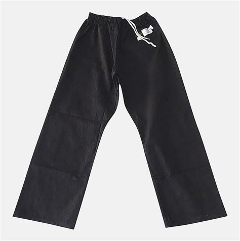 Black Karate Pants Elastic Waist Adults Sizes Great Fit