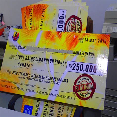 Print Mockup Cheque For Events Malaysia Selangor Archprint