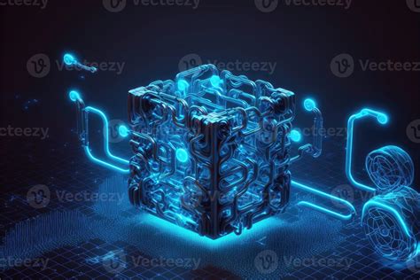 Ai Generated Blockchain Hyperlink Symbol On Binary Code Number Big Data
