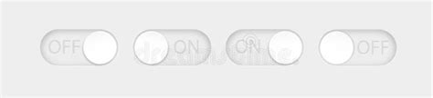 On And Off Toggle Switch Buttons Material Design Switch Buttons Set