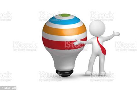 3d 남자와 전구 아이디어 아이콘입니다 창의적인 아이디어 기호 벡터 0명에 대한 스톡 벡터 아트 및 기타 이미지 0명 3차원 형태 개념 기호 Istock