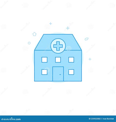 医院医务室平面矢量图图标 填充线型 蓝色单色设计 可编辑笔触 库存例证 插画 包括有 图标 布琼布拉 235922082