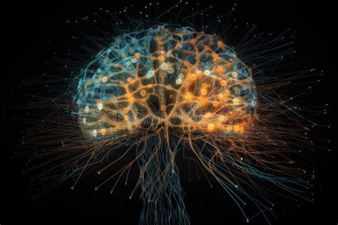 Brain With Network Of Neurons Firing And Transmitting Information