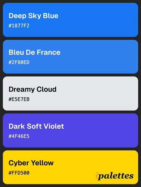 Tailwindcss Color Palette And Colors 1877f2 2f80ed E5e7eb 4f46e5 Ffd500 Ipalettes