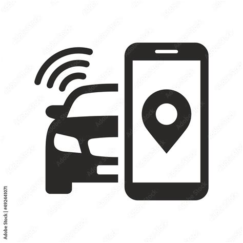 Vetor De GPS Car Tracker Icon Vehicle Tracking System Location Of A