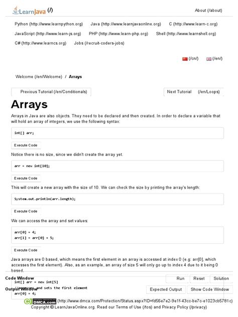 Java Tutorial 4 Pdf Array Data Type Control Flow