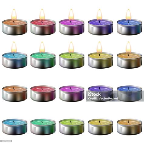 현실적인 스타일에 다양 한 촛불의 컬렉션의 벡터 일러스트 레이 션 3차원 형태에 대한 스톡 벡터 아트 및 기타 이미지 3차원 형태 개체 그룹 공휴일 Istock