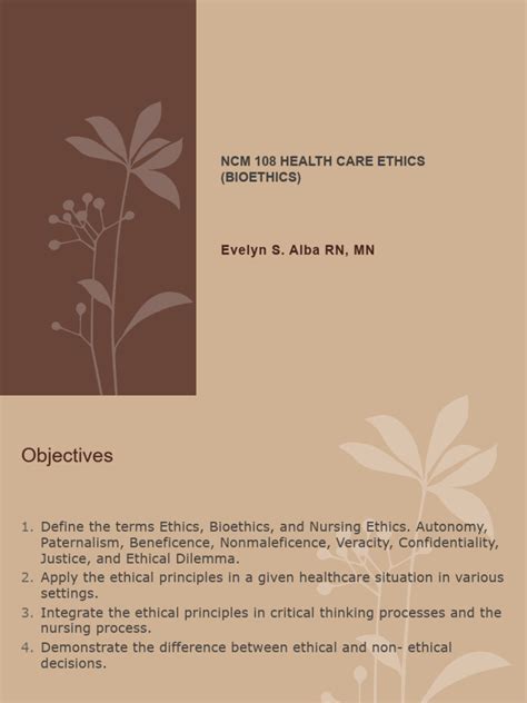 Lecture 1 Bioethics Pdf Informed Consent Bioethics