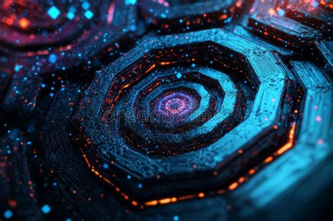 A Creative Blue Hexagonal Background Featuring Binary Code Embodies