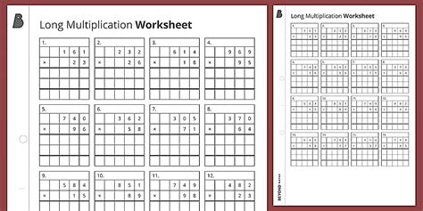 Long Multiplication Practice 3 Digits X 2 Digits