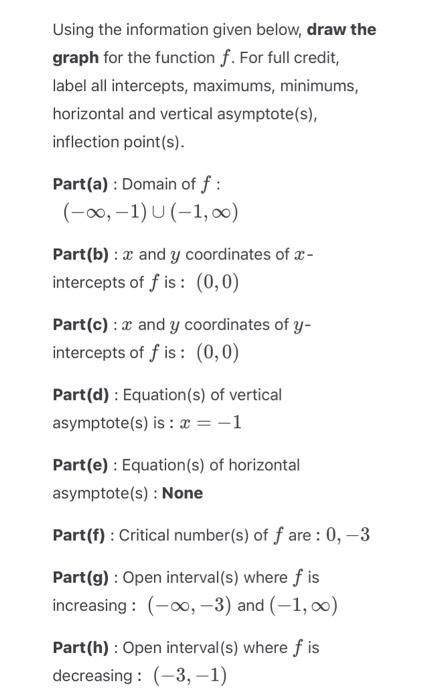 Solved Using The Information Given Below Draw The Graph For