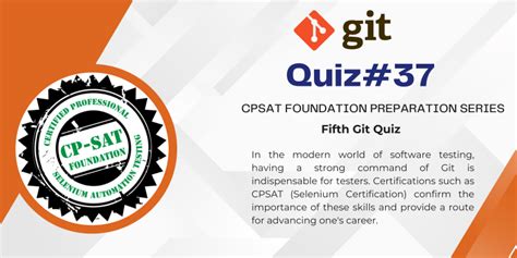 Agile Testing Alliance On Linkedin Quiz 37 Git 5 Cpsat Foundation Preparation Series