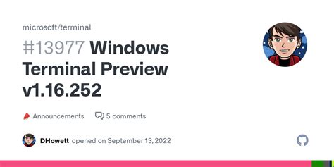 Windows Terminal Preview V116252 · Microsoft Terminal · Discussion 13977 · Github