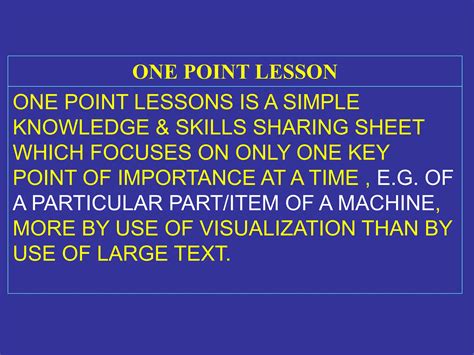 One Point Lessons Part1 Ppt Opl Tpm Jh Ppt