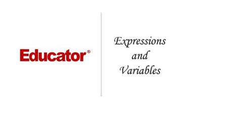 Expressions And Variables Basic Math Educator